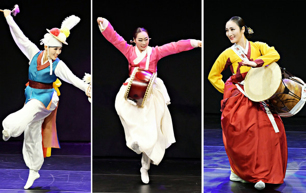 한국전통춤 무용가 3명 삼색조합 무대